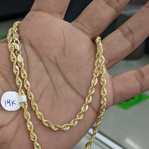 Unbrand | Accessories | 4kt Real Gold Rope Chain 35mm 22 Inch | Poshmark